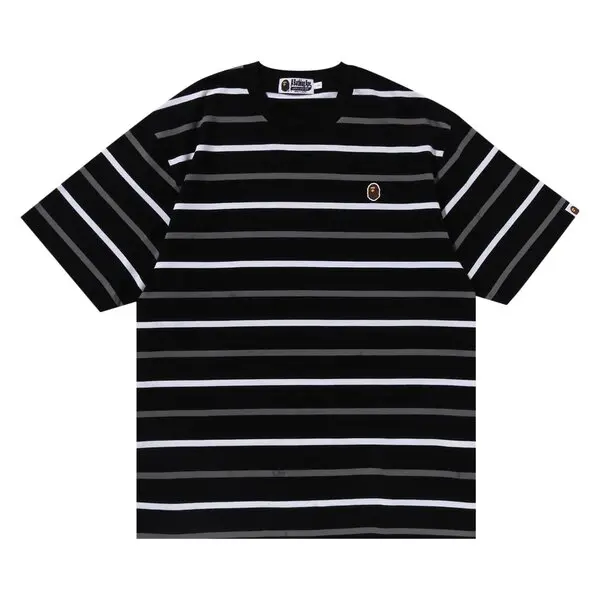 A BATHING APE Ape Head Striped Tee