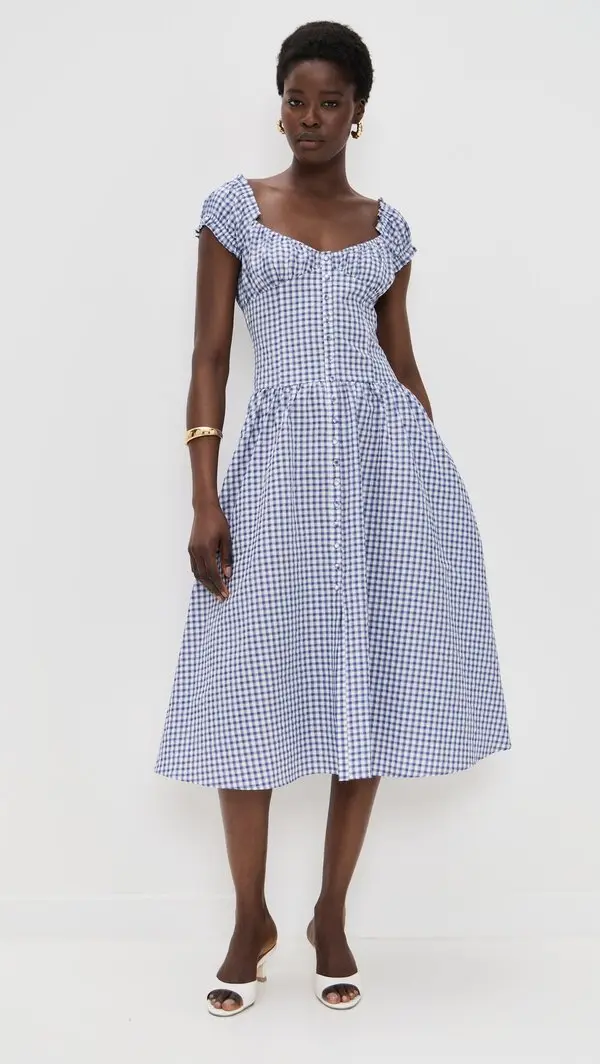 knee length dresses for ladies The Scoop Neck Midi Dress – The Standard Stitch main image 0