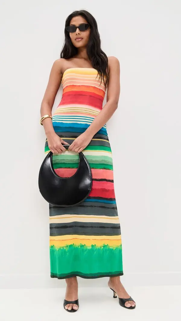 Alice + Olivia Delora Strapless Maxi Dress In Rainbow Reef - 50% Off |  Editorialist
