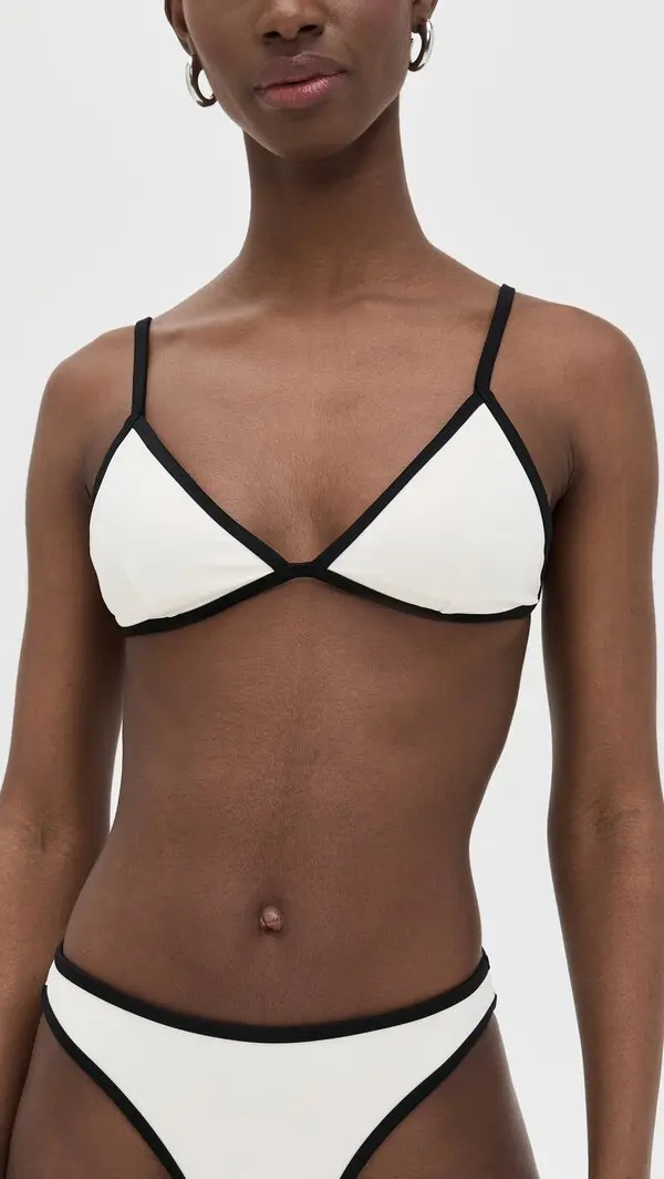 Good American Compression Perfect Fit Bikini Top - Cloud White