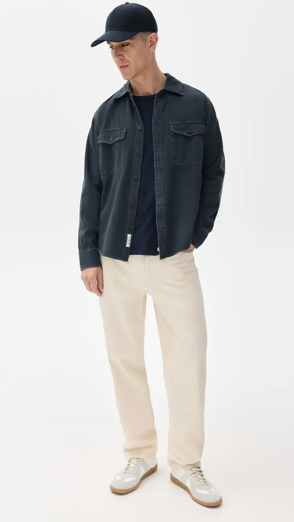 Rag & Bone Classic Flame Tee - Navy