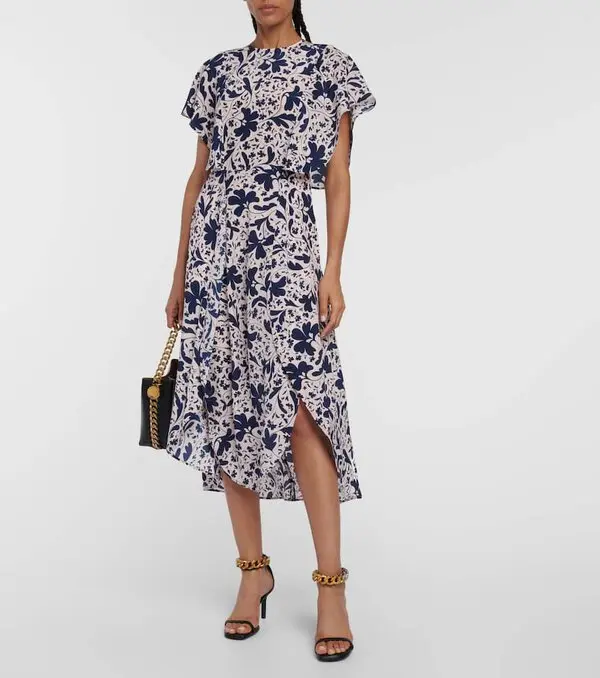Stella McCartney Floral Silk Midi Dress - Multicoloured