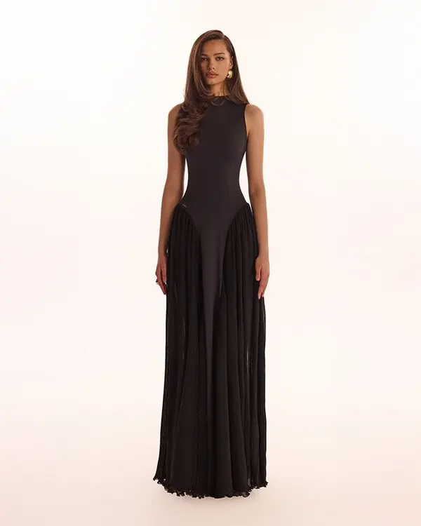 MILLA Sleeveless Maxi Dress With Mock Neckline