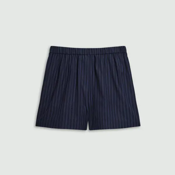 Theory Boxer Short In Linear Cotton - Nocturne Navy