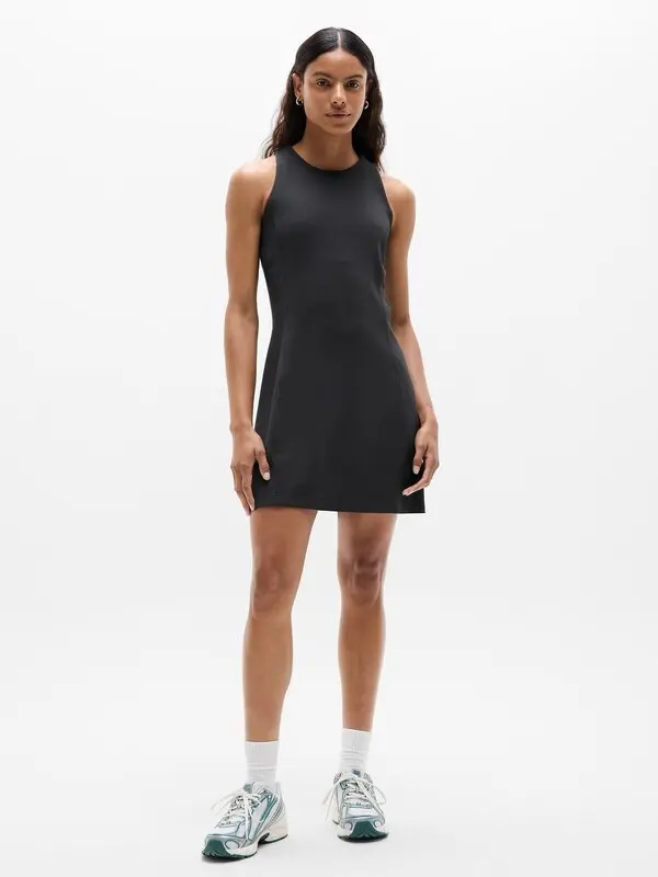 Athleta Seasoft Rib Mini Tank Dress In Black - 29% Off | Editorialist