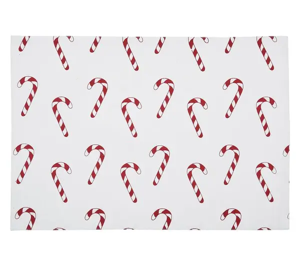 VALERIE PARR HILL Candy Cane Wishes Placemat Set Of 6 Valerie - One-color