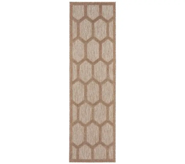 NOURISON HOME 2'x7' Honeycomb Indoor/outdoor Runner - One-color