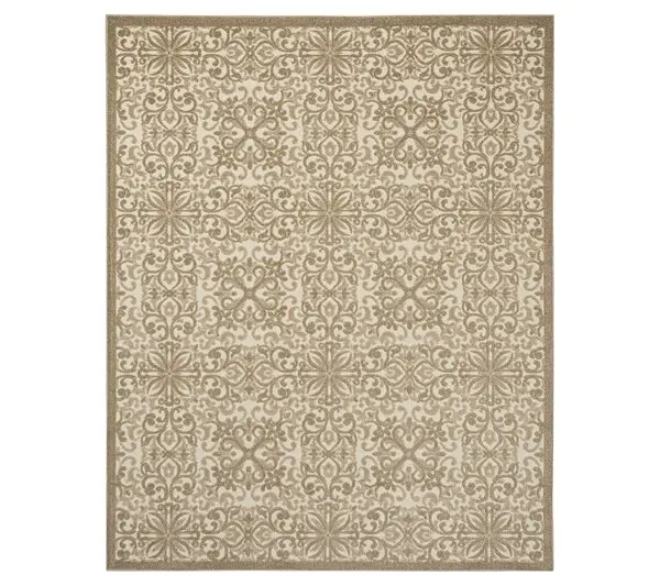 NOURISON HOME Home Modern Demask Print In/outdoor 7'10'x9'10' Rug - One-color