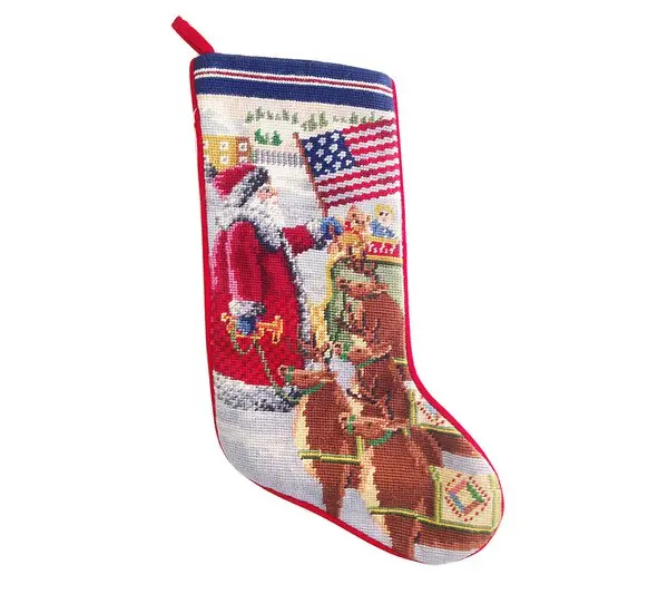 C&F HOME Americana Santa Stocking By - One-color