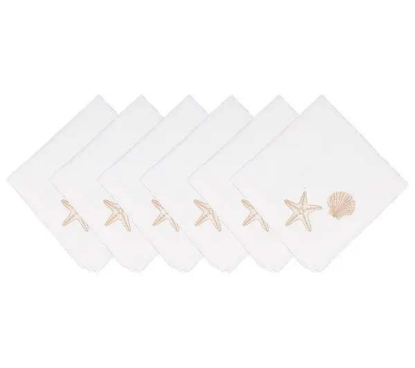 VALERIE PARR HILL Sandy Coast Napkin Set Of 6 Valerie - One-color