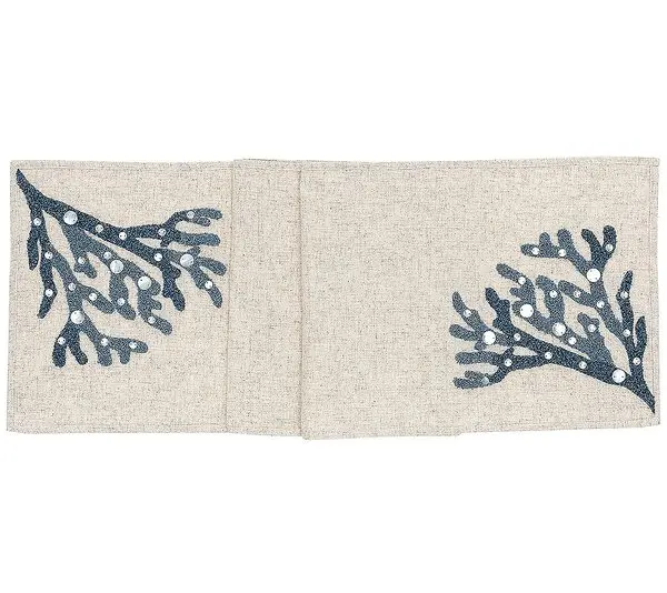 C&F HOME Coral Reef Indigo Table Runner