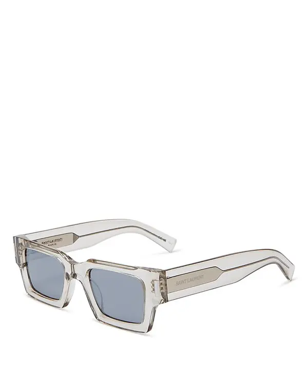 Saint Laurent Square Sunglasses, 50mm - Gray/gray Mirrored Solid