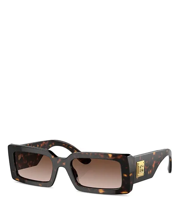 Dolce & Gabbana Rectangular Sunglasses, 53mm - Havana/brown Gradient
