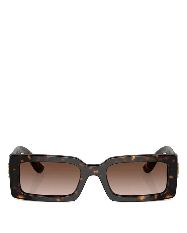 Dolce & Gabbana Rectangular Sunglasses, 53mm - Havana/brown Gradient