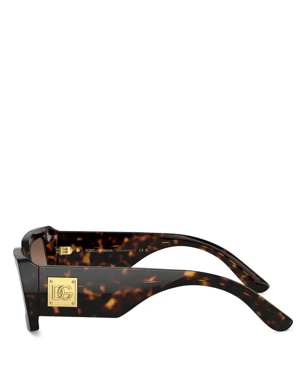 Dolce & Gabbana Rectangular Sunglasses, 53mm - Havana/brown Gradient