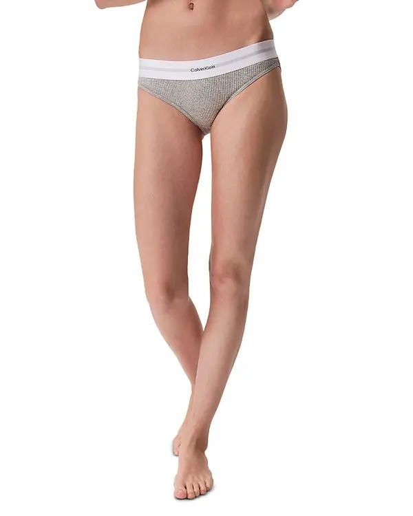 Calvin Klein Logo Waistband Bikini - Grey Heather