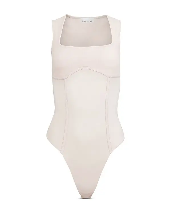 FLEUR DU MAL Square Neck Bodysuit - Tahini