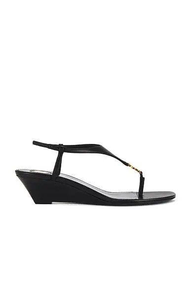 Saint Laurent Bridget Wedge Sandal - Nero