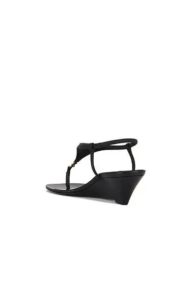 Saint Laurent Bridget Wedge Sandal - Nero
