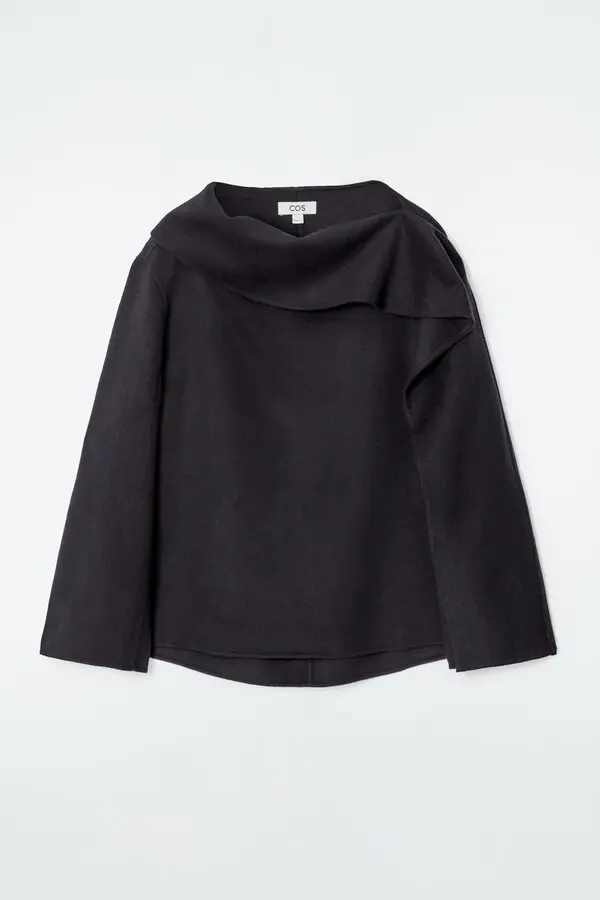 Cos Asymmetric Double-faced Wool Top