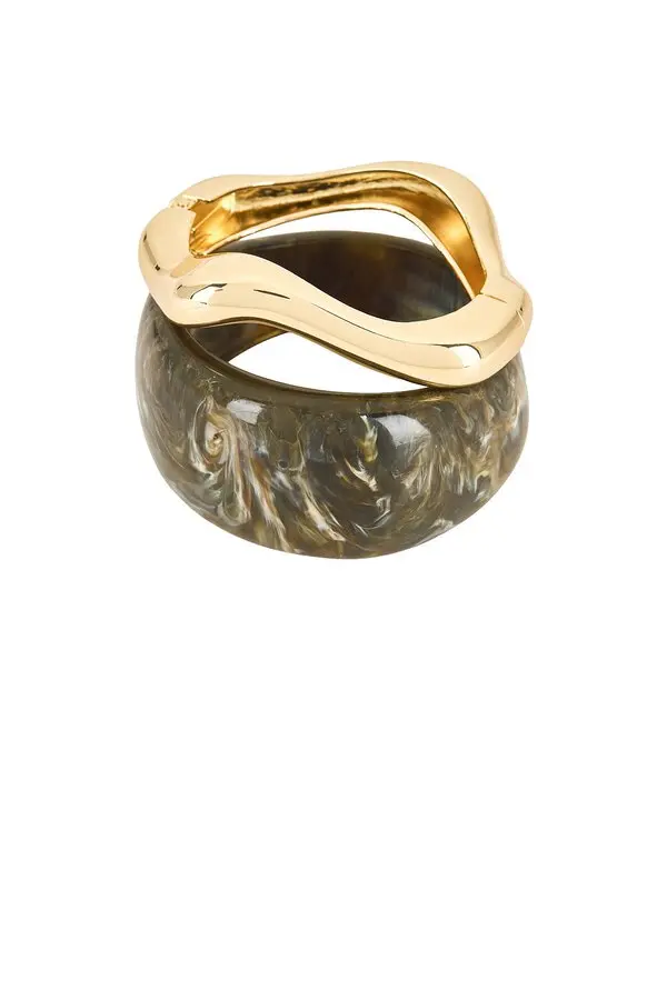 JORDAN ROAD Rhodes Bangle Set - Marbled Brown & Gold