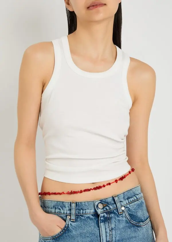 Anni Lu Reef Beaded 18kt Gold-plated Belt