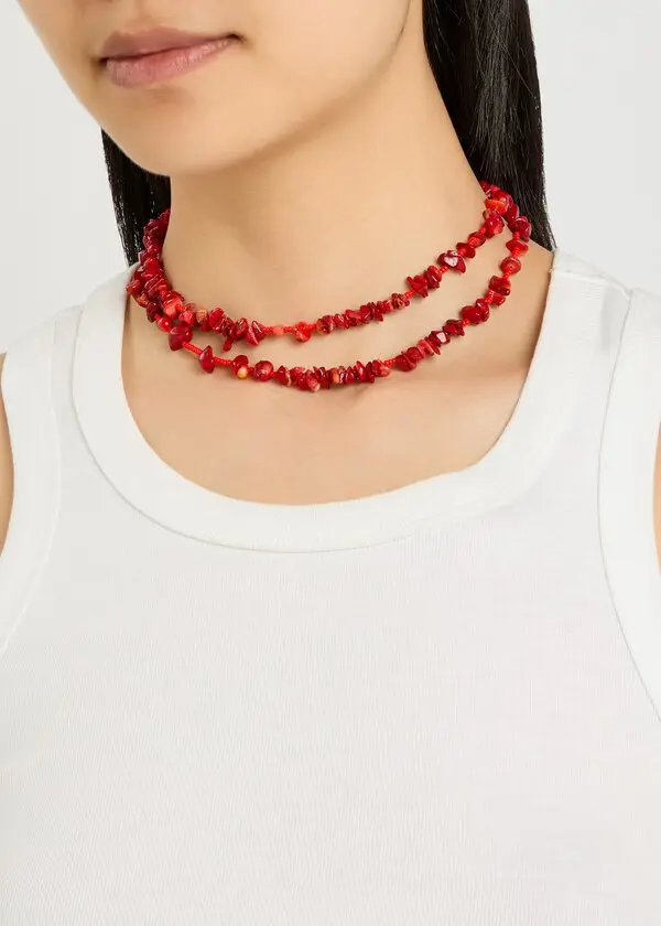 Anni Lu Reef Beaded 18kt Gold-plated Belt