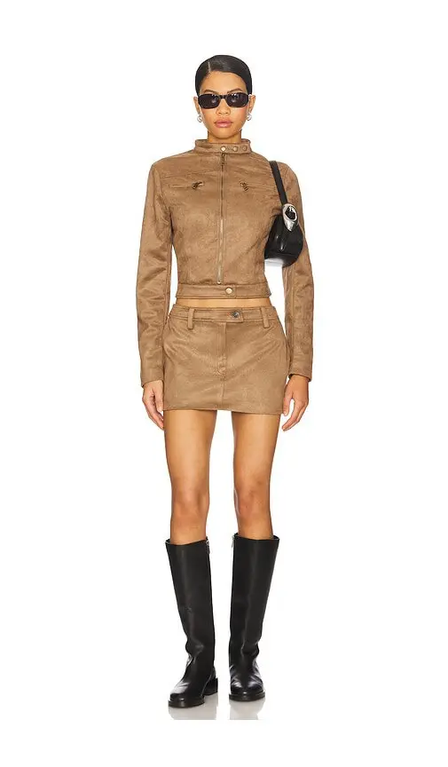 Lioness Bella Moto Jacket - Brown
