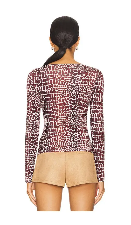 Miaou Amelia Long Sleeve Top - Chocolate
