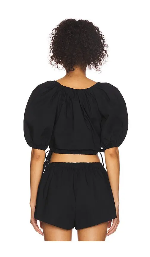 Tularosa Donna Cropped Poplin Top With Side Tie Accents