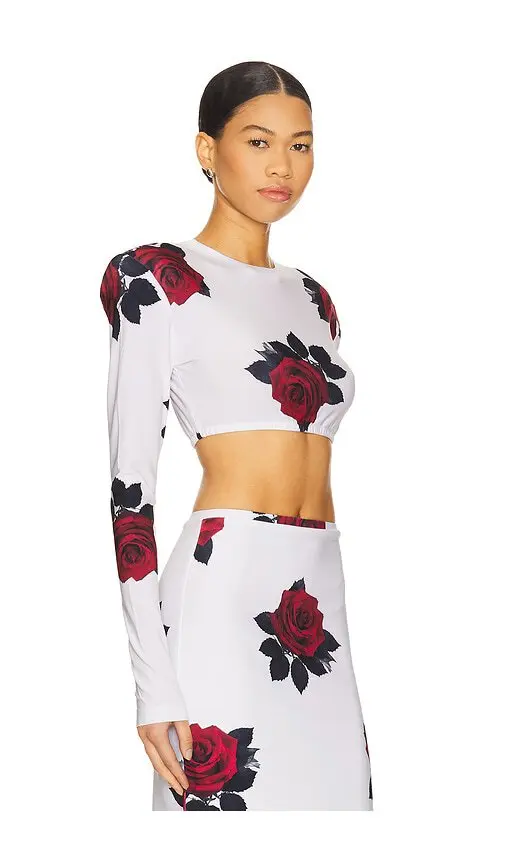 Norma Kamali Shoulder Pad Crop Top