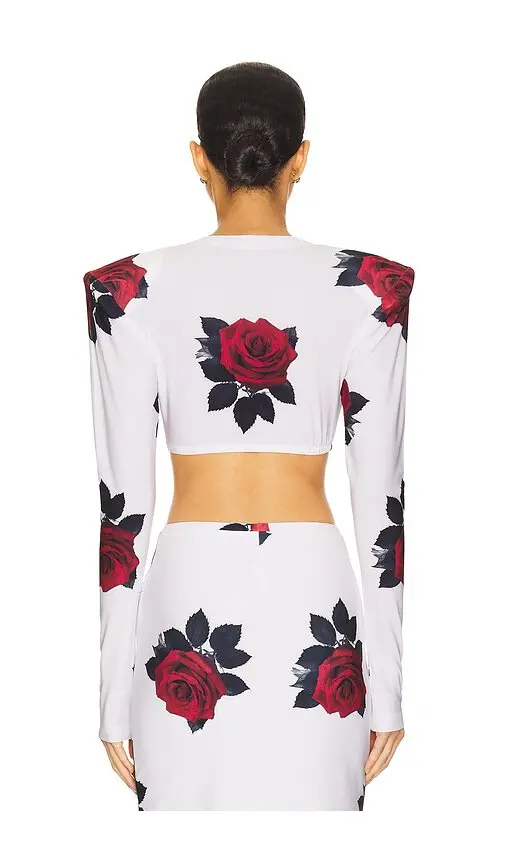 Norma Kamali Shoulder Pad Crop Top