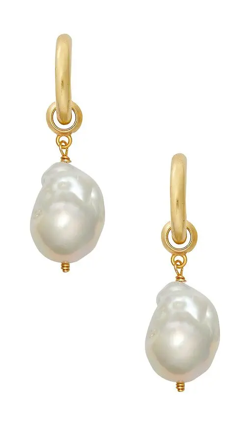Brinker & Eliza Favorite Pearl Hoop Earrings - Gold