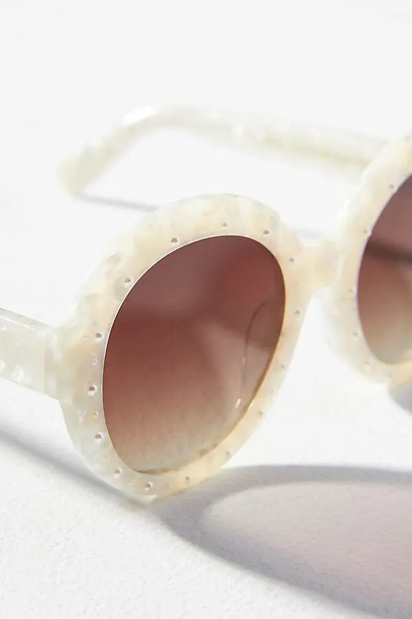 Anthropologie Shell Circle Sunglasses In Ivory - 22% Off  display picture 2