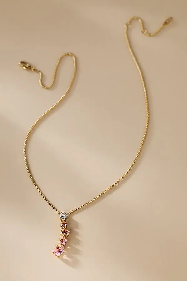 Nadri Crystal Mix Necklace - Pink