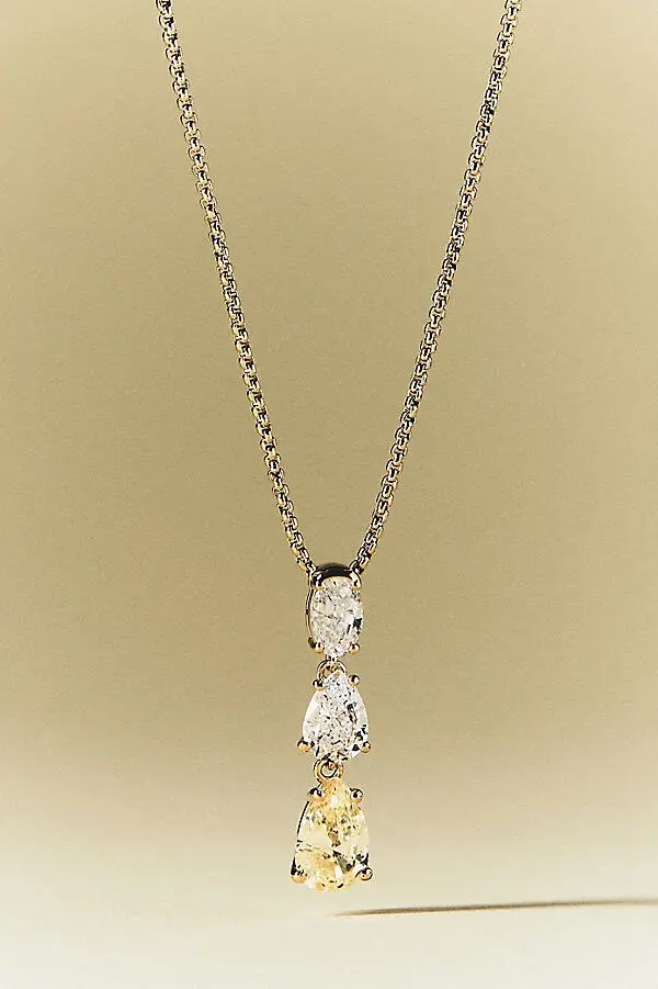 Nadri Crystal Mix Necklace - Yellow