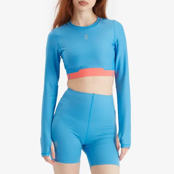 On Train Long Sleeve Cropped Top - Malibu