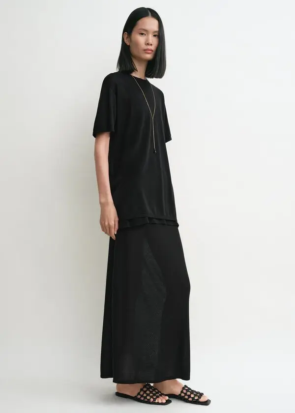 TOTEME Relaxed Fit Knit Tee - Black