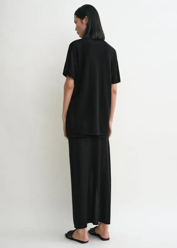 TOTEME Relaxed Fit Knit Tee - Black
