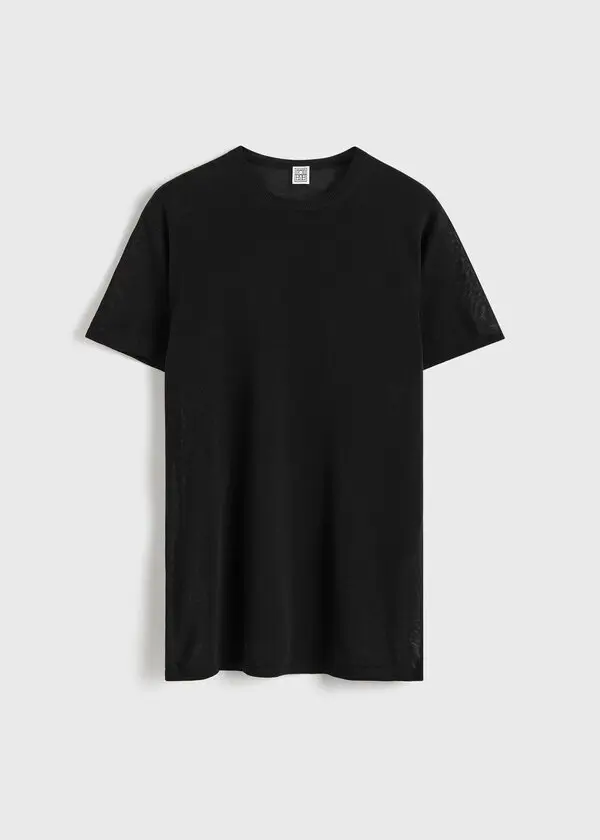 TOTEME Relaxed Fit Knit Tee - Black