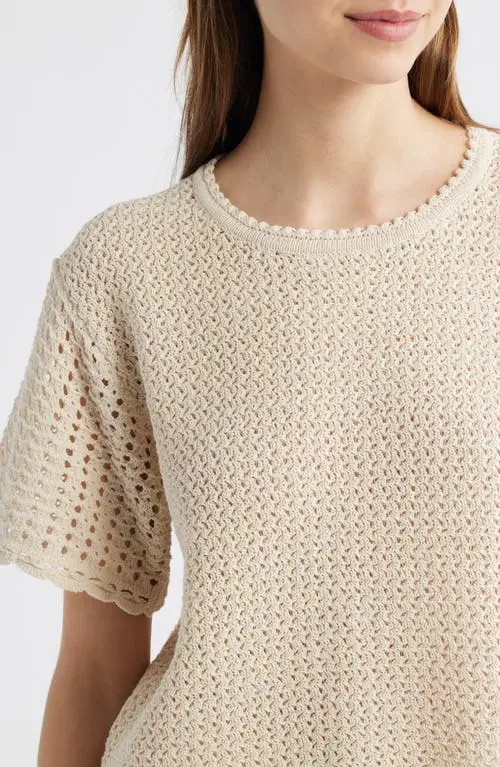 Rag & Bone Khloe Open Stitch Cotton & Linen Sweater
