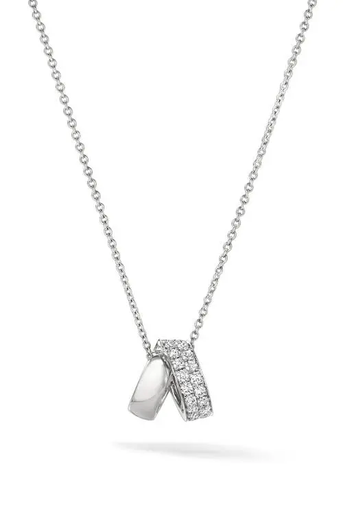 Hearts On Fire Inside/out Rondel Diamond Pendant Necklace - White Gold
