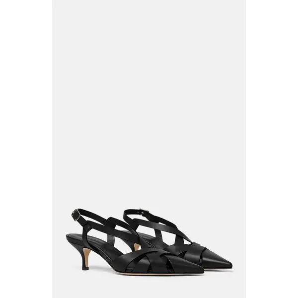 SCAROSSO Clio Slingback Pumps - Black - Calf
