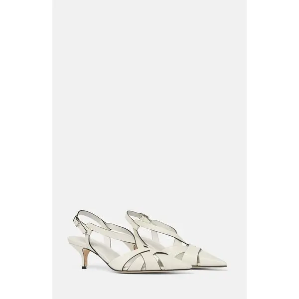 SCAROSSO Clio Slingback Pumps - Off White - Calf