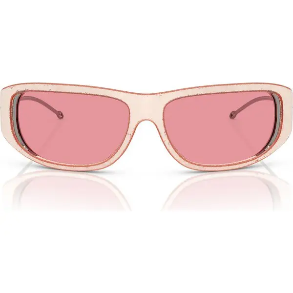 DIESEL® 61mm Oval Sunglasses - Rusty Orange/ Beige/ Pink Sil