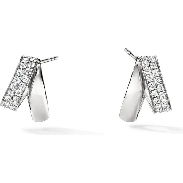 Hearts On Fire Inside Out Diamond Hoop Earrings - White Gold