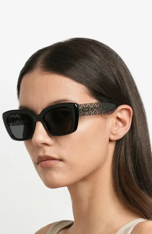 Kate Spade New York Rectangular Polarized Sunglasses - Black