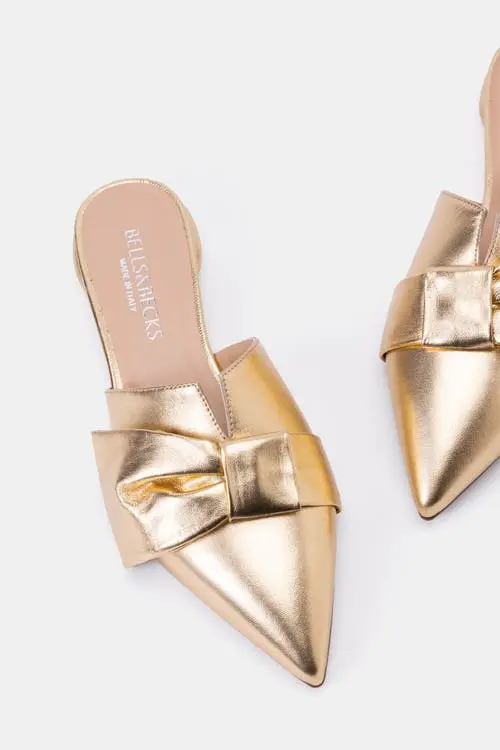 BELLS & BECKS Ana Pointy Toe Mule With Bow