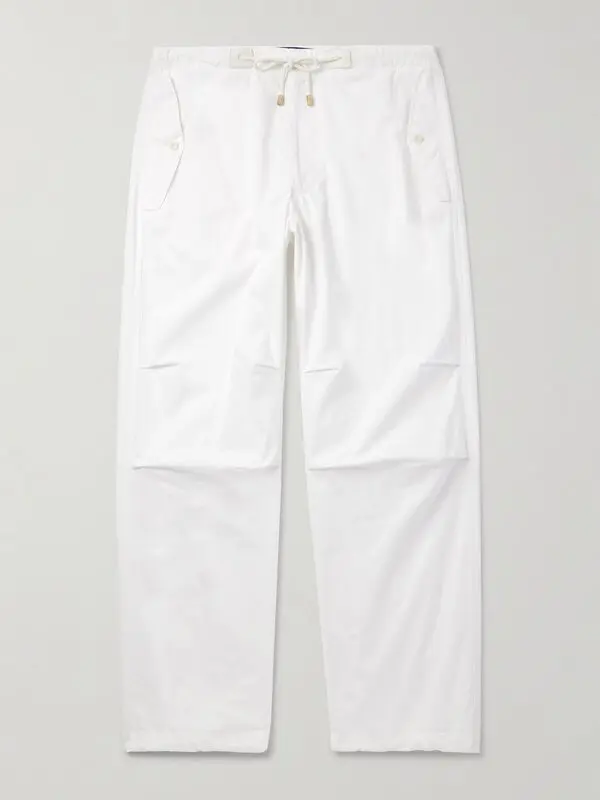Ralph Lauren Purple Label Cotton-poplin Trousers - White