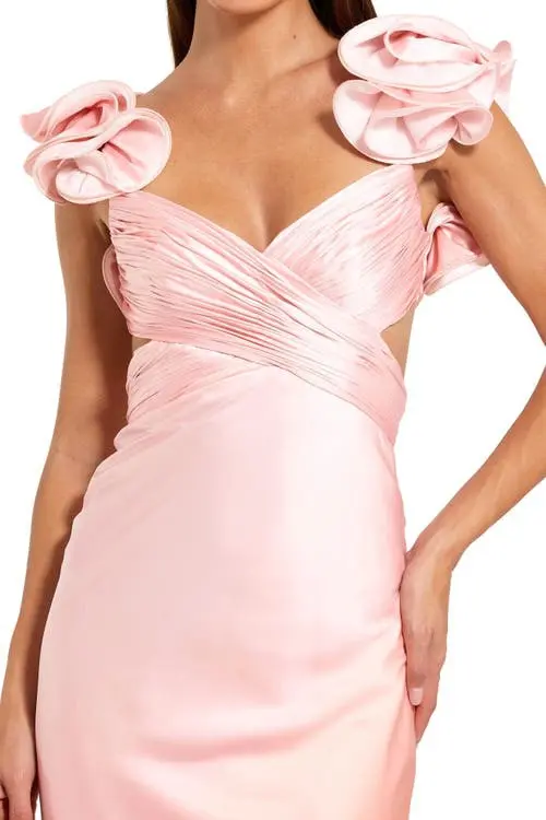 Mac Duggal Charmeuse Ombre Gown With Ruffle Straps